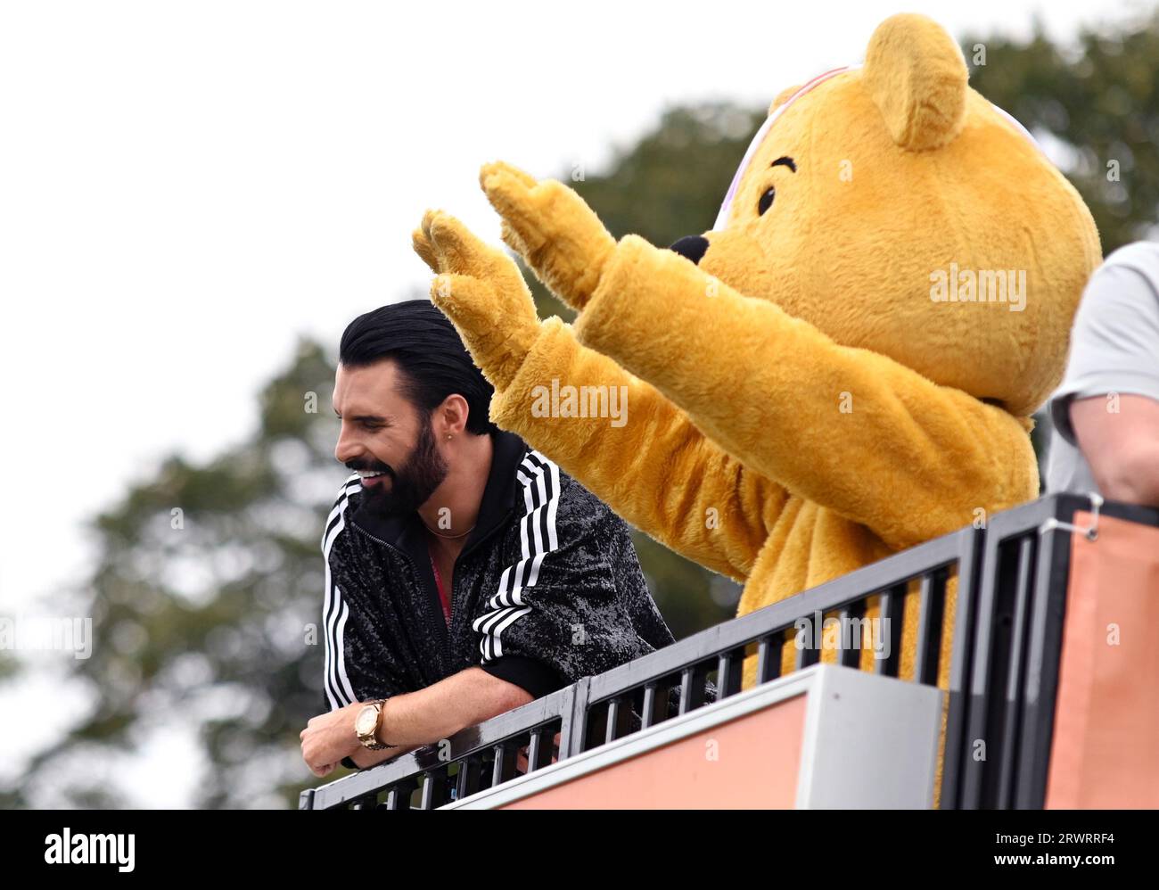 Rylan Clark and pudsey bear at the BBC Radio 2 In The Park, Leicester ...