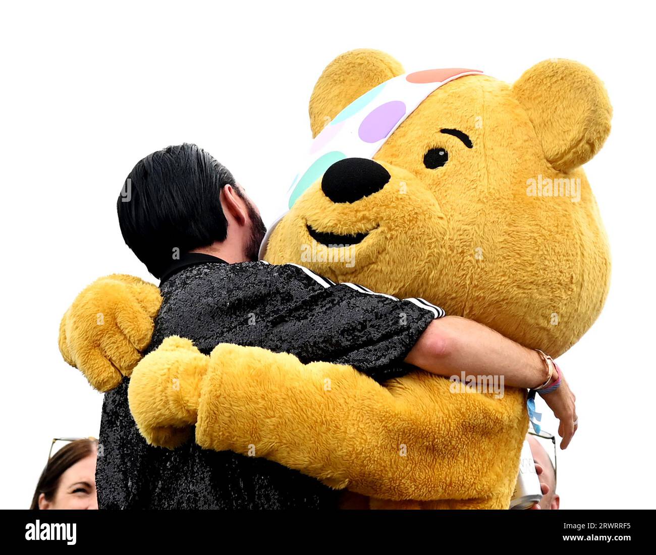 Rylan Clark and pudsey bear at the BBC Radio 2 In The Park, Leicester ...