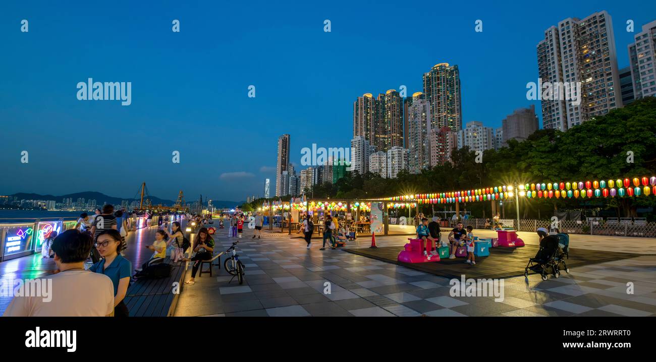 The newly opened Central and Western waterfront promenade, Hong Kong ...