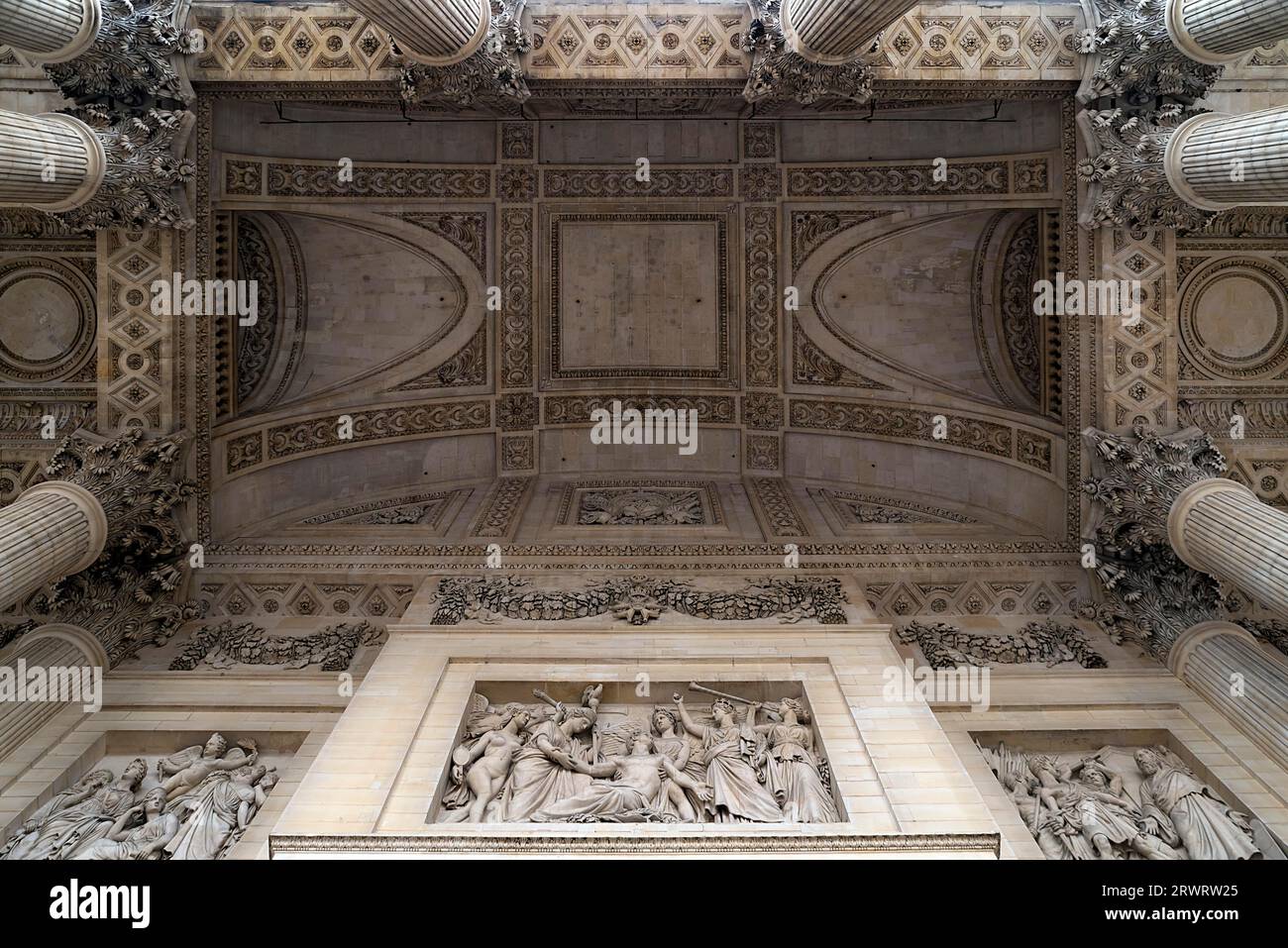 Ceiling vault in the vestibule of the Panthéon, built, 1764 to 1790 ...