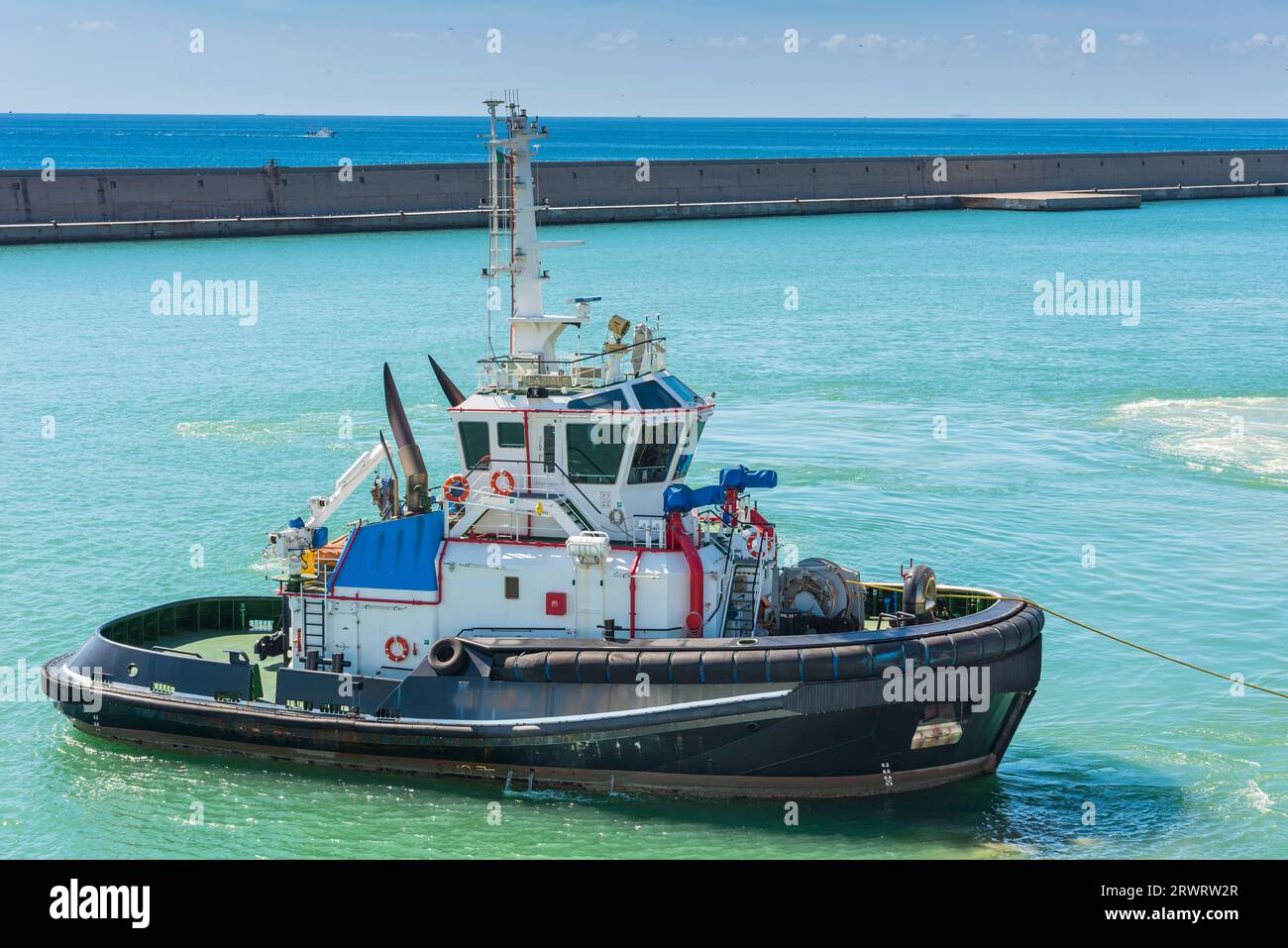 Tugboat in harbour, boat, tug, ship Stock Photo - Alamy