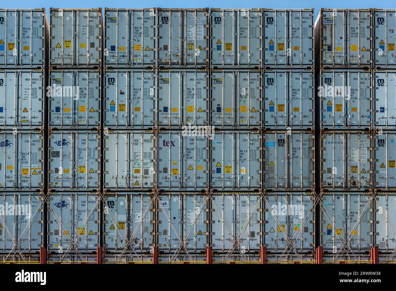 Transport freighter with shipping containers Stock Photo - Alamy