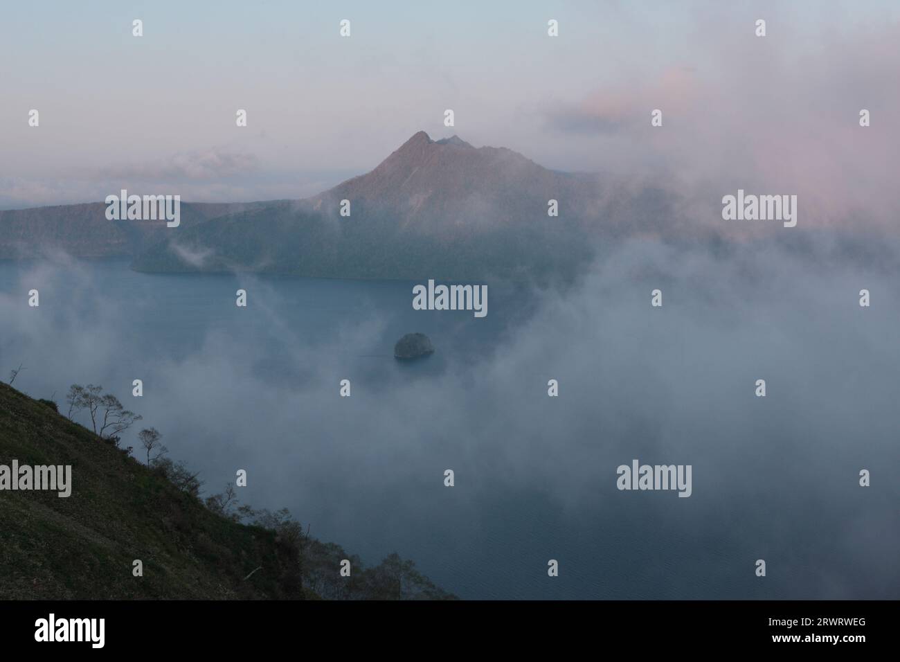 Misty Lake Mashu Ko Stock Photo - Alamy
