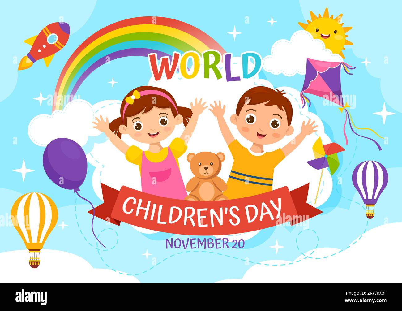 Children's day 20 november poster Stock Vector Images - Alamy
