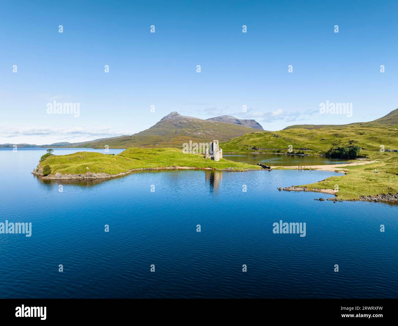 Aerial view of ardvreck castle hi-res stock photography and images - Alamy
