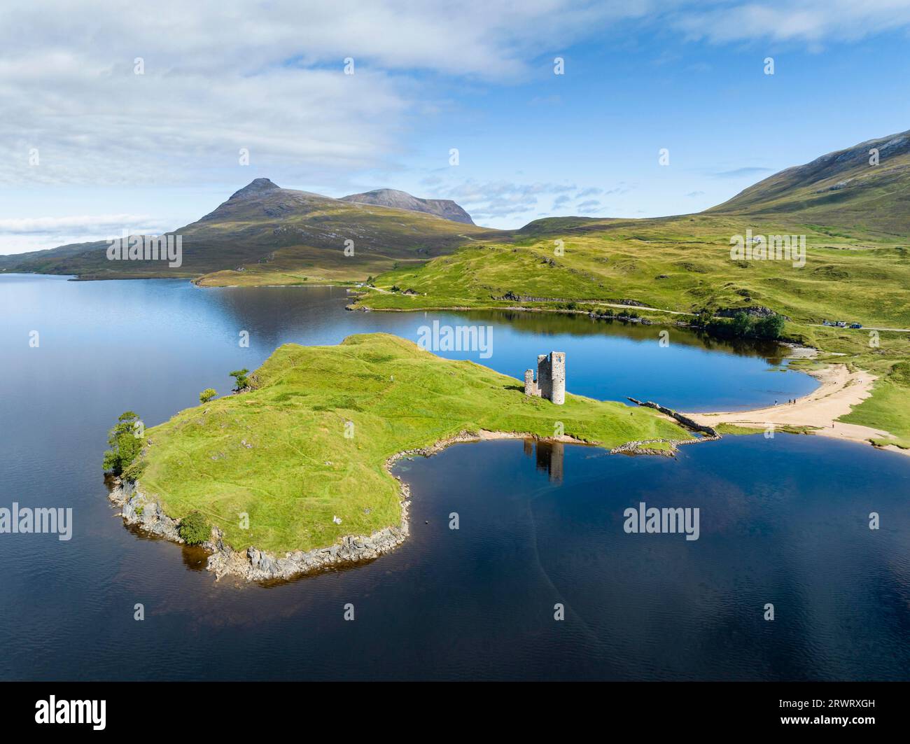 Aerial view of ardvreck castle hi-res stock photography and images - Alamy