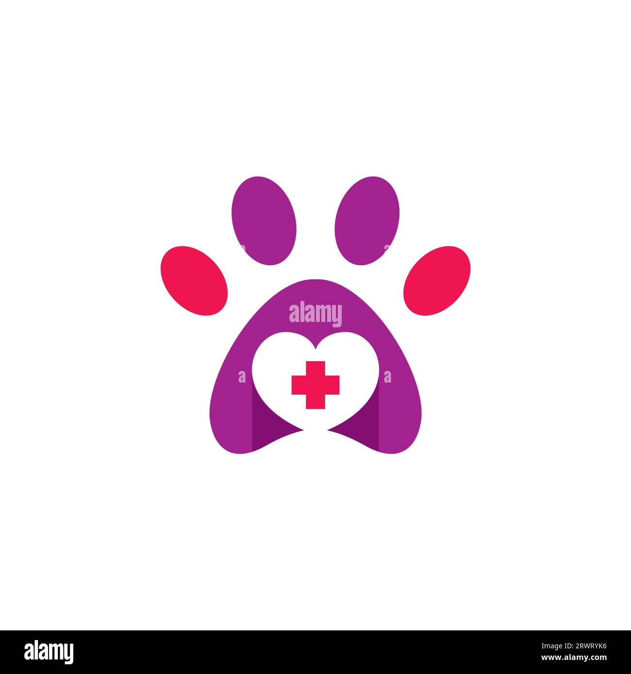 Paw Love Medicine Logo Design. Love Paw Health. Pet Logo Stock Vector ...
