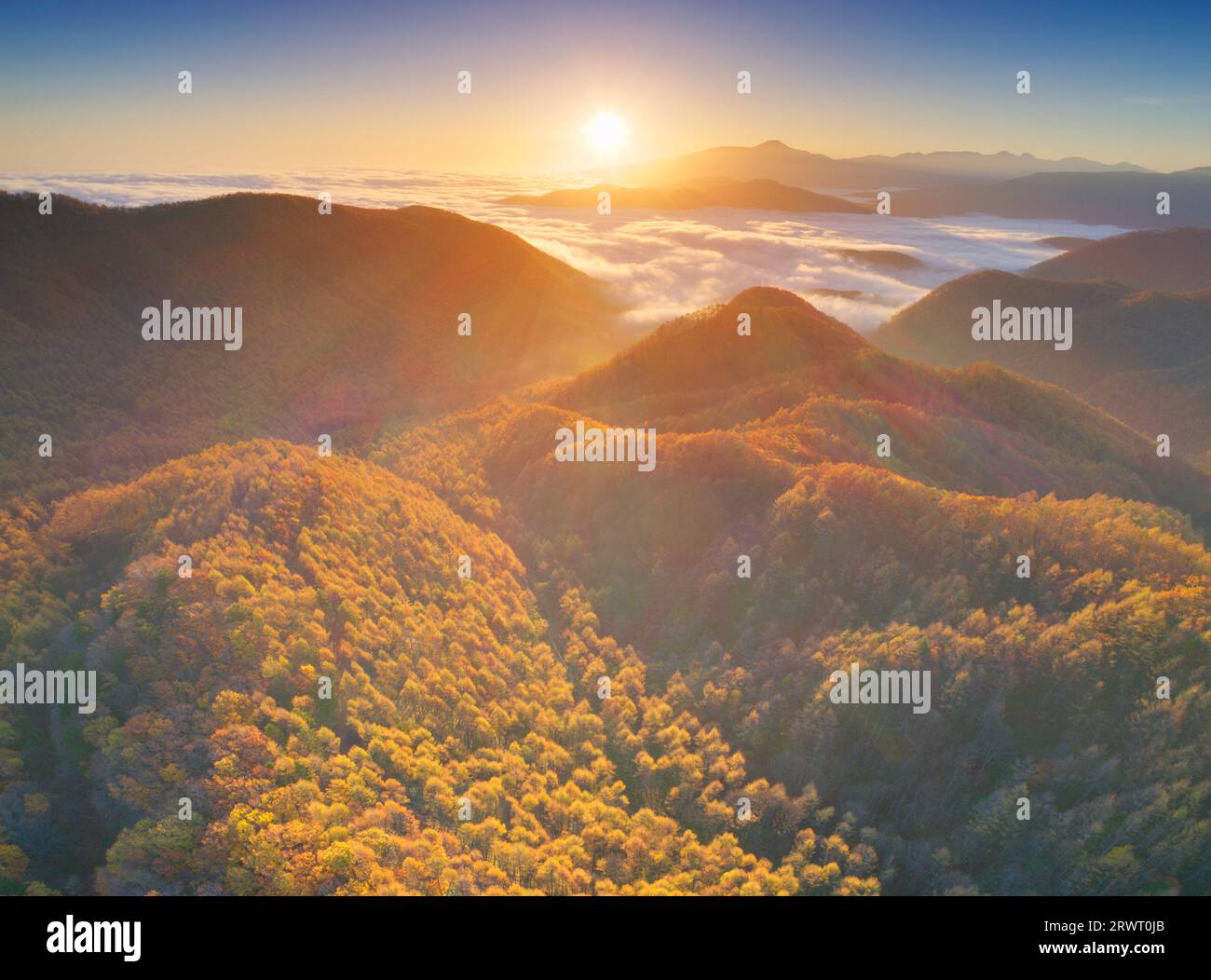 Tateshina and Mt. Yatsugatake in the distance Stock Photo - Alamy
