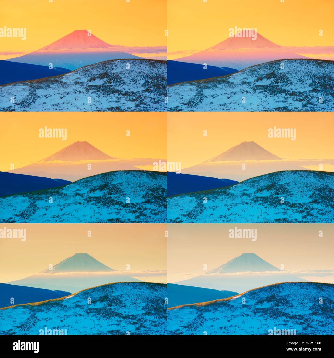 Morning Color Change of Mt. Fuji Stock Photo - Alamy