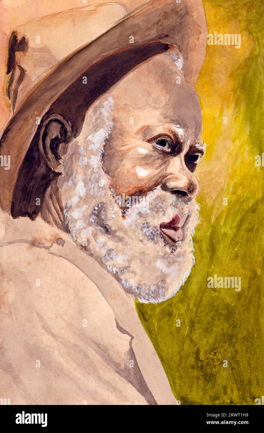 Cotton Picker, Watercolour Stock Photo - Alamy