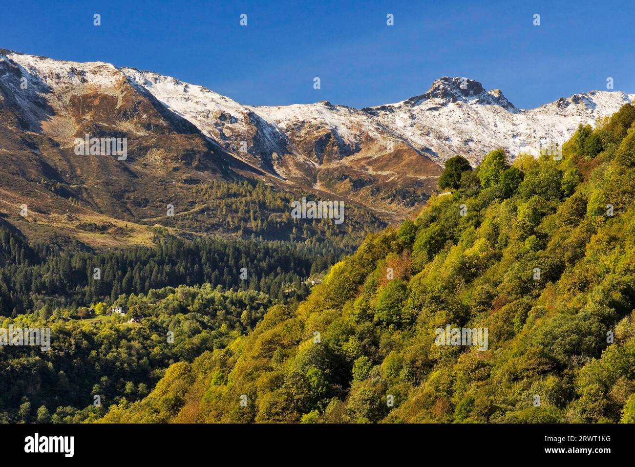 The mountain landscape around Olivone, Ticino, Switzerland Stock Photo ...