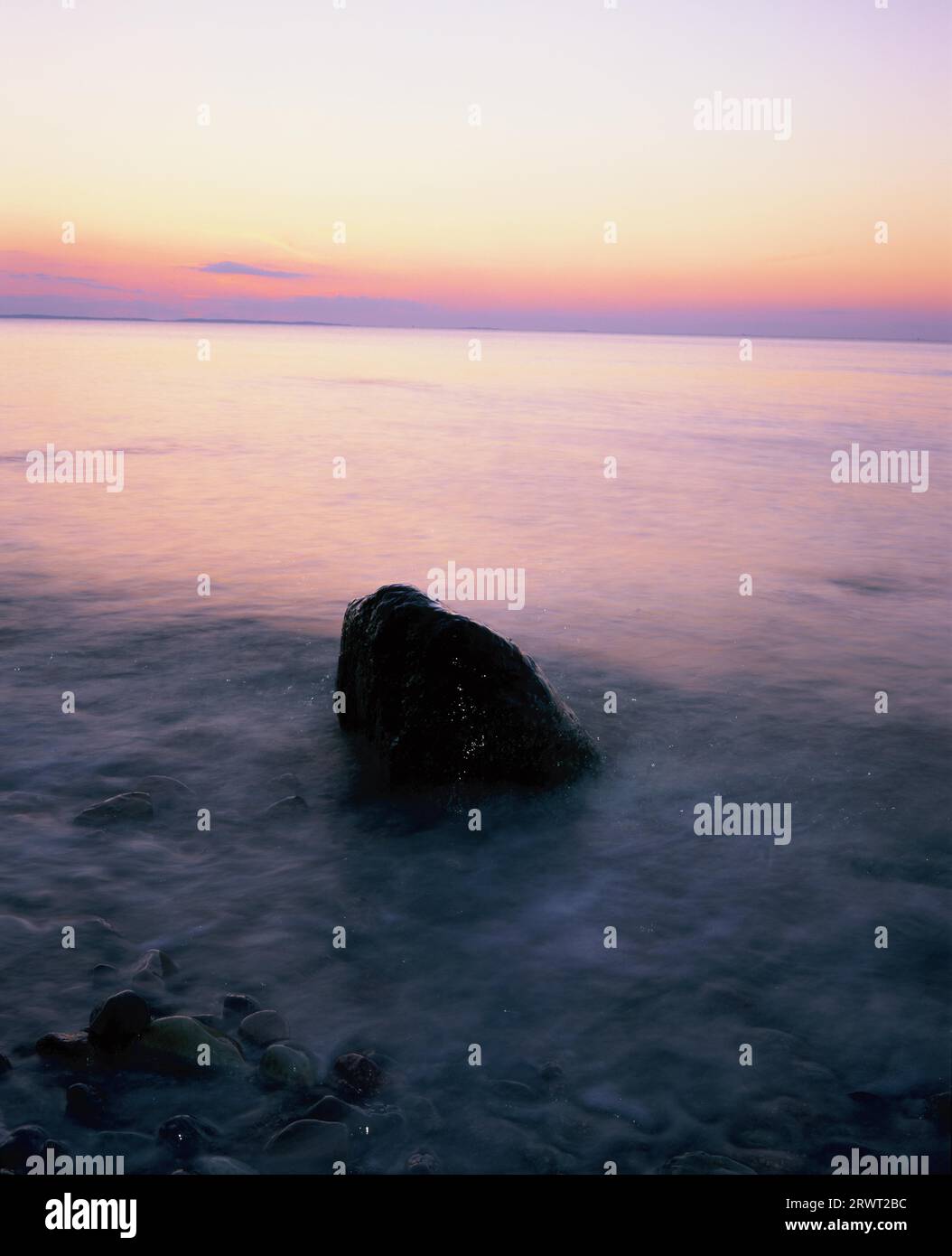 Sunset near the seaside resort Misdroy on the Polish Baltic coast ...