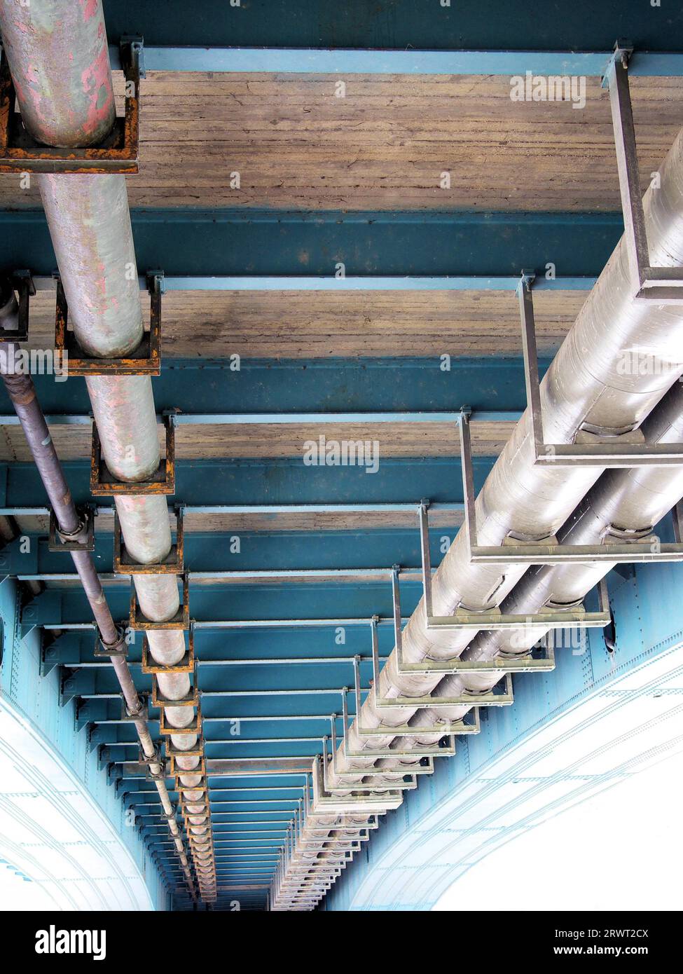 View under the bridge at its ceiling, High Key Stock Photo - Alamy