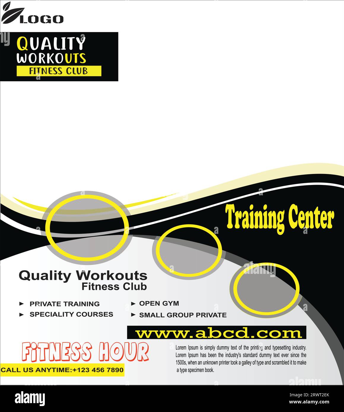 Creative fitness club and Gym training center promotion flyer template ...