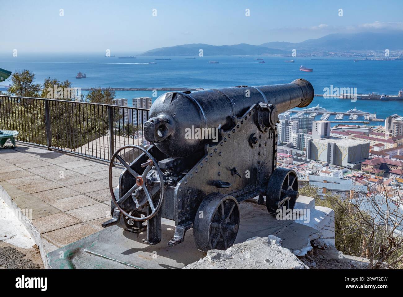 Military Heritage Centre of Gibraltar. Old historical cannon battery at ...