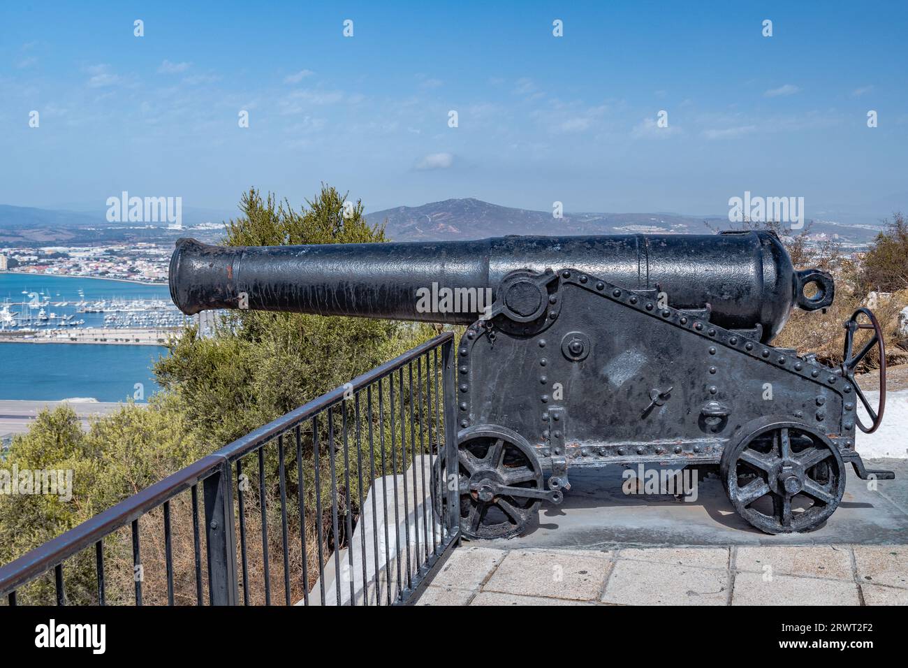 Military Heritage Centre of Gibraltar. Old historical cannon battery at ...