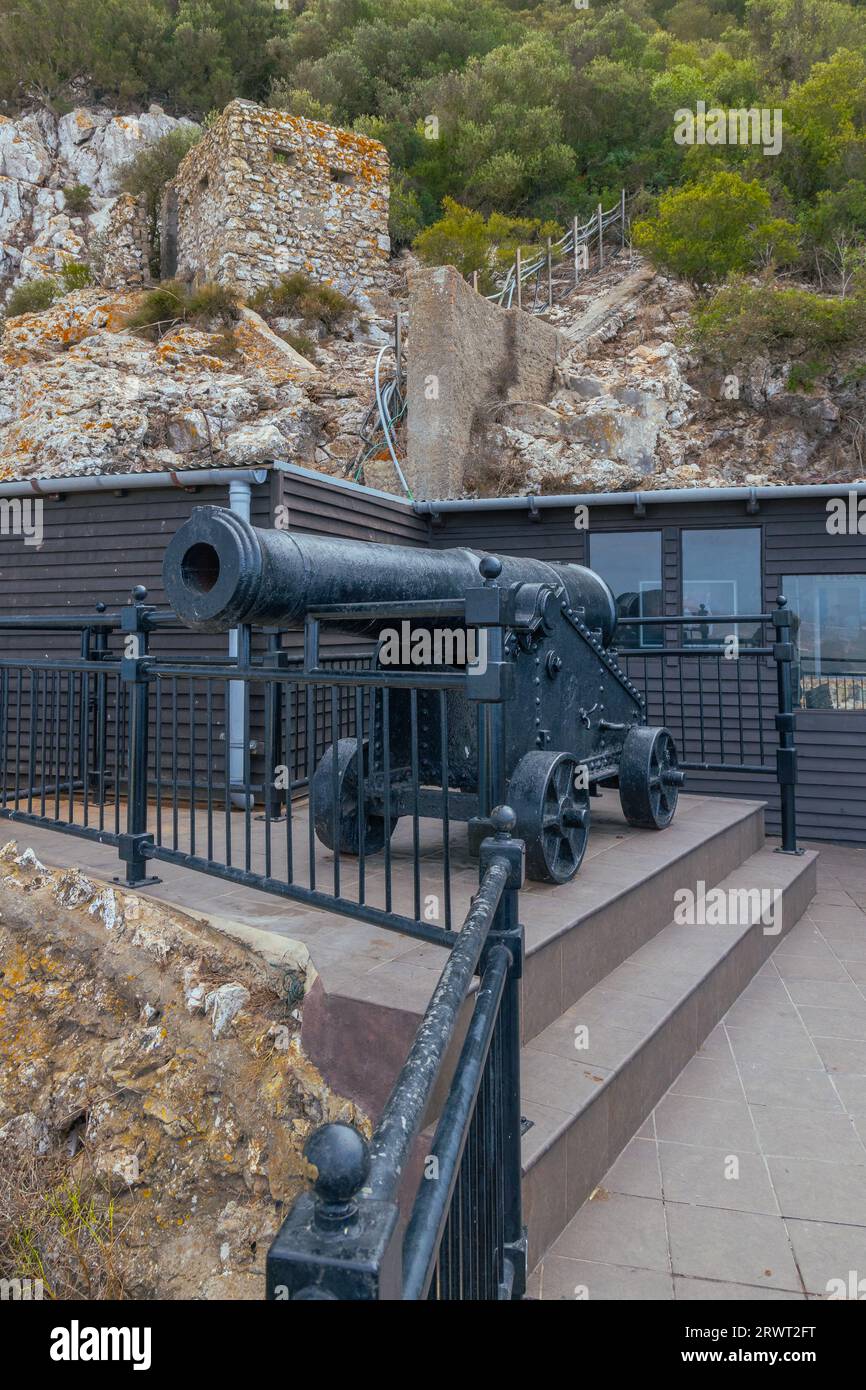 Military Heritage Centre of Gibraltar. Old historical cannon battery at ...