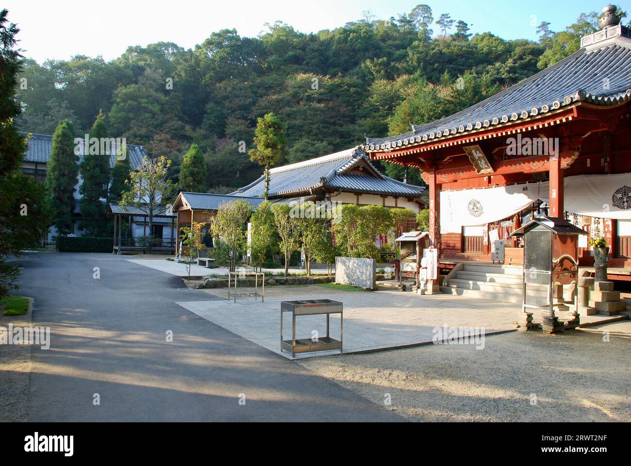 A scenic shot of the Japanese temple taken during the Shikoku 88 temple ...