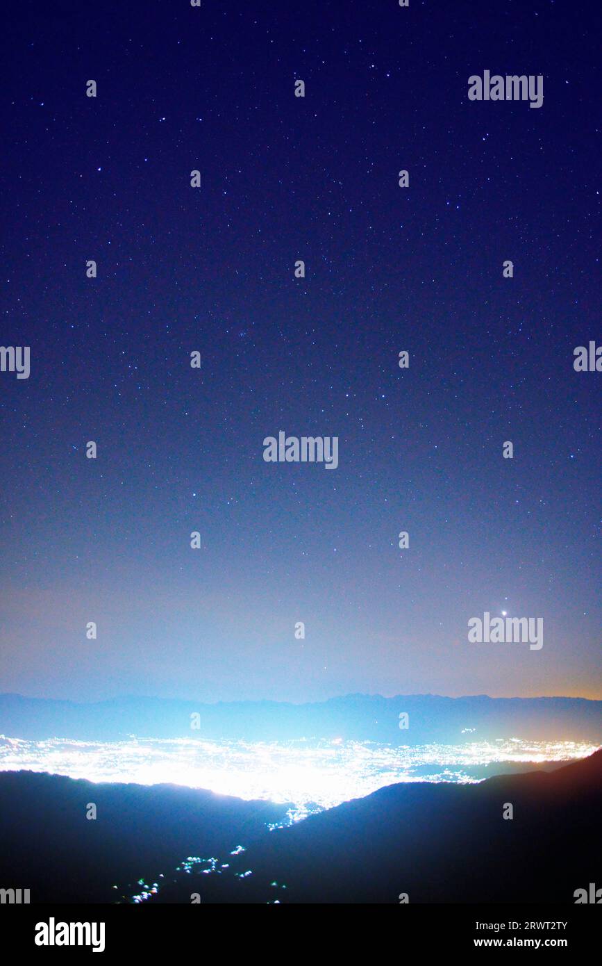 The Northern Alps including the Hotaka mountain range and the city of ...