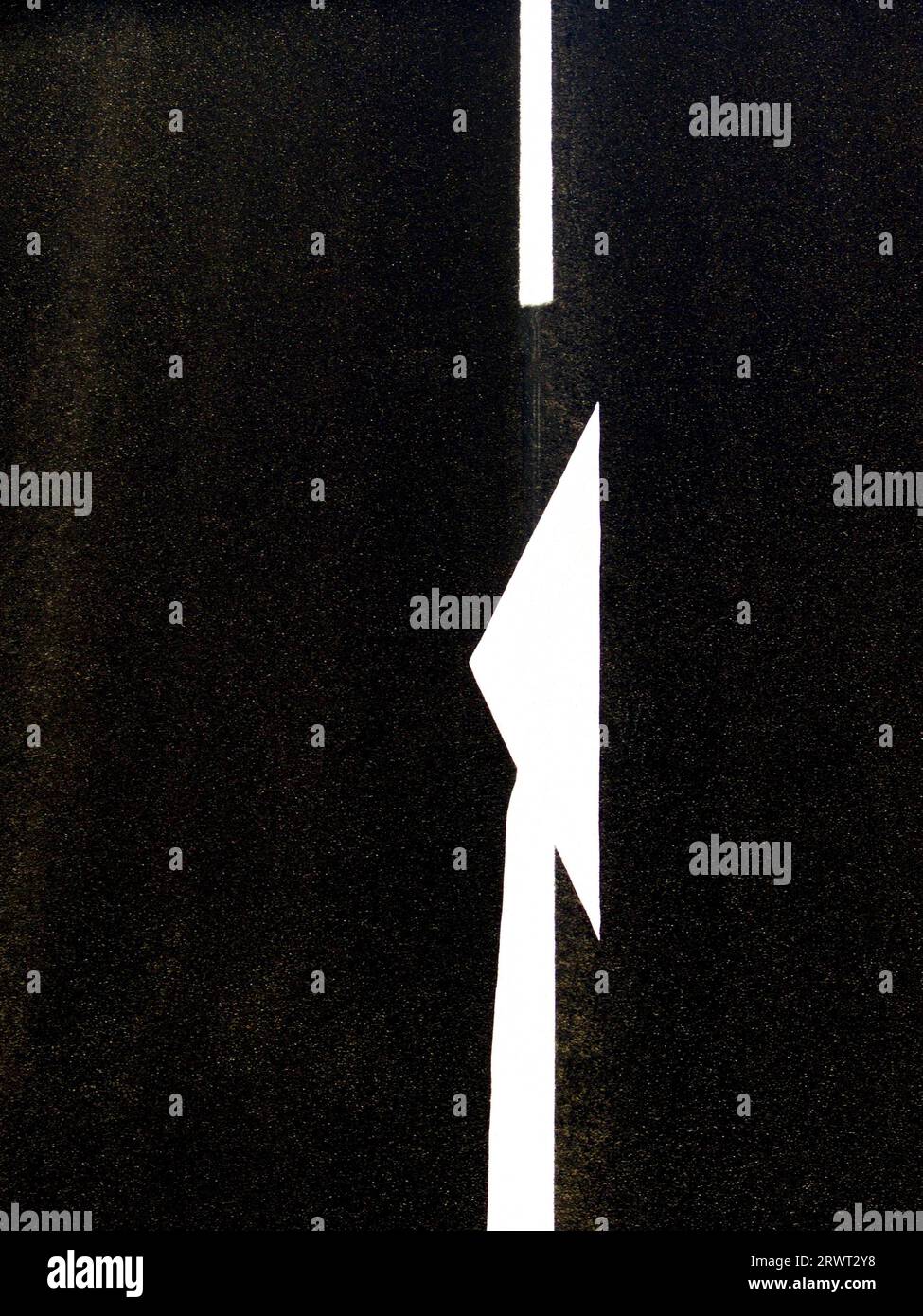 Directional arrow on the motorway, slightly alienated Stock Photo - Alamy