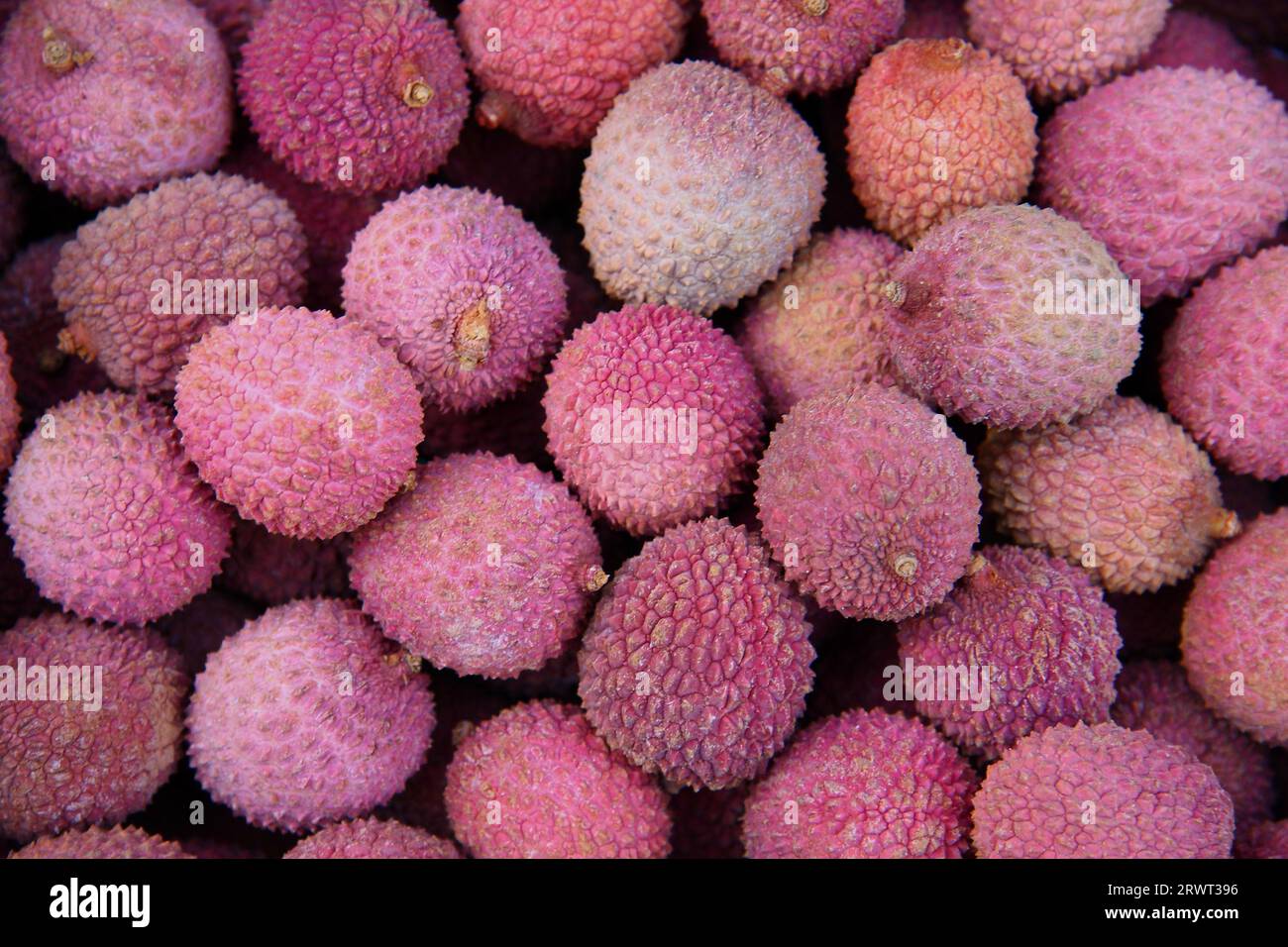 Litchis in a fruit crate, full size Stock Photo - Alamy