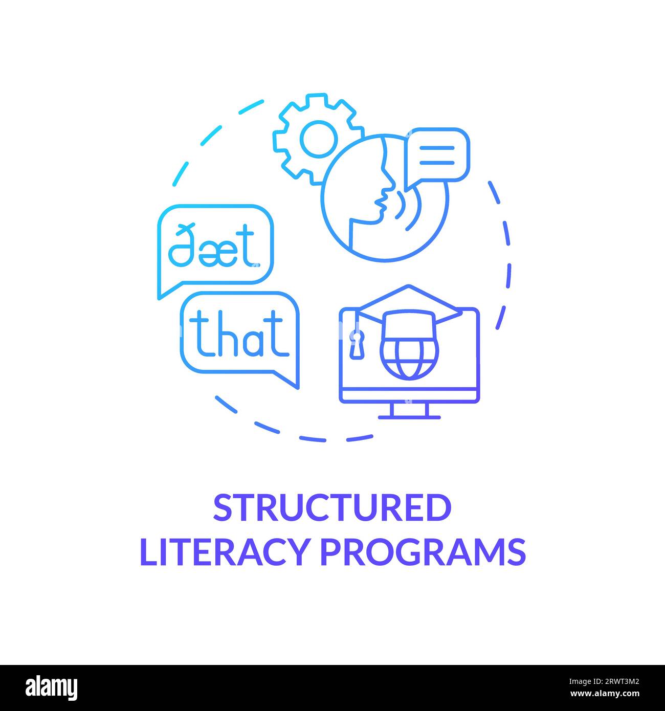 Gradient blue icon structured literacy programs concept Stock Vector Image & Art - Alamy