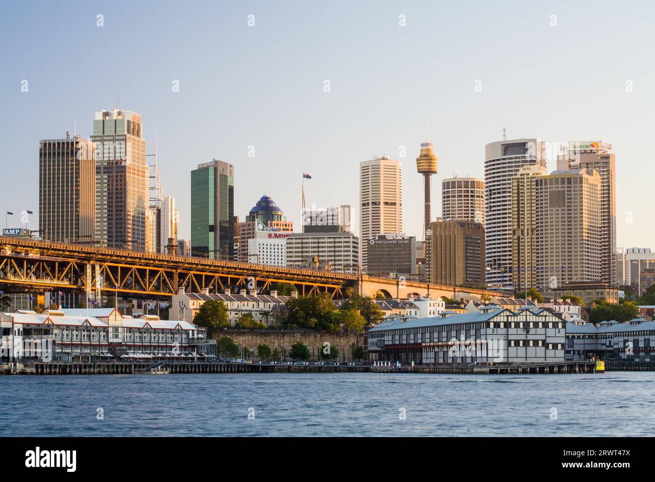 Sydney, Australia, November 30, Sydney Harbour and Walsh Bay at dusk on ...