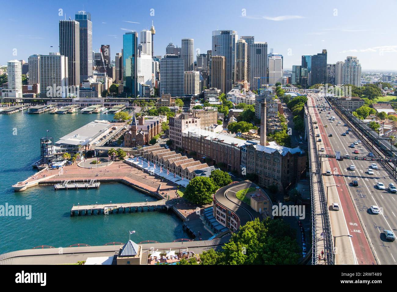 The view from the Sydney Harbour Bridge Pylon tower in Sydney ...