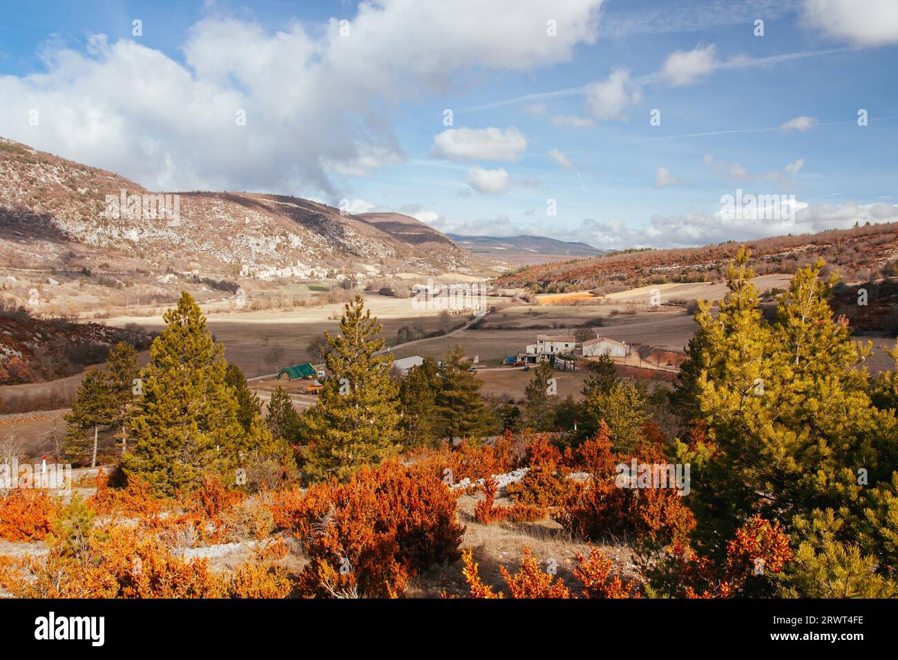 Provincial winter landscape near Gordes in Provence, France Stock Photo ...