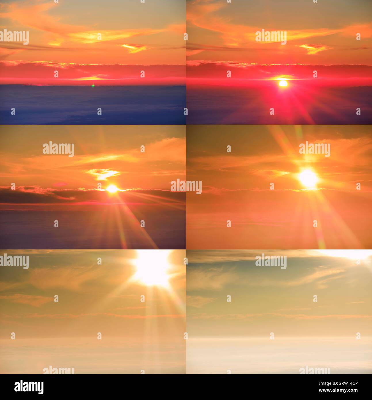 The rising sun and the sea of clouds in the direction of Saku, seen ...