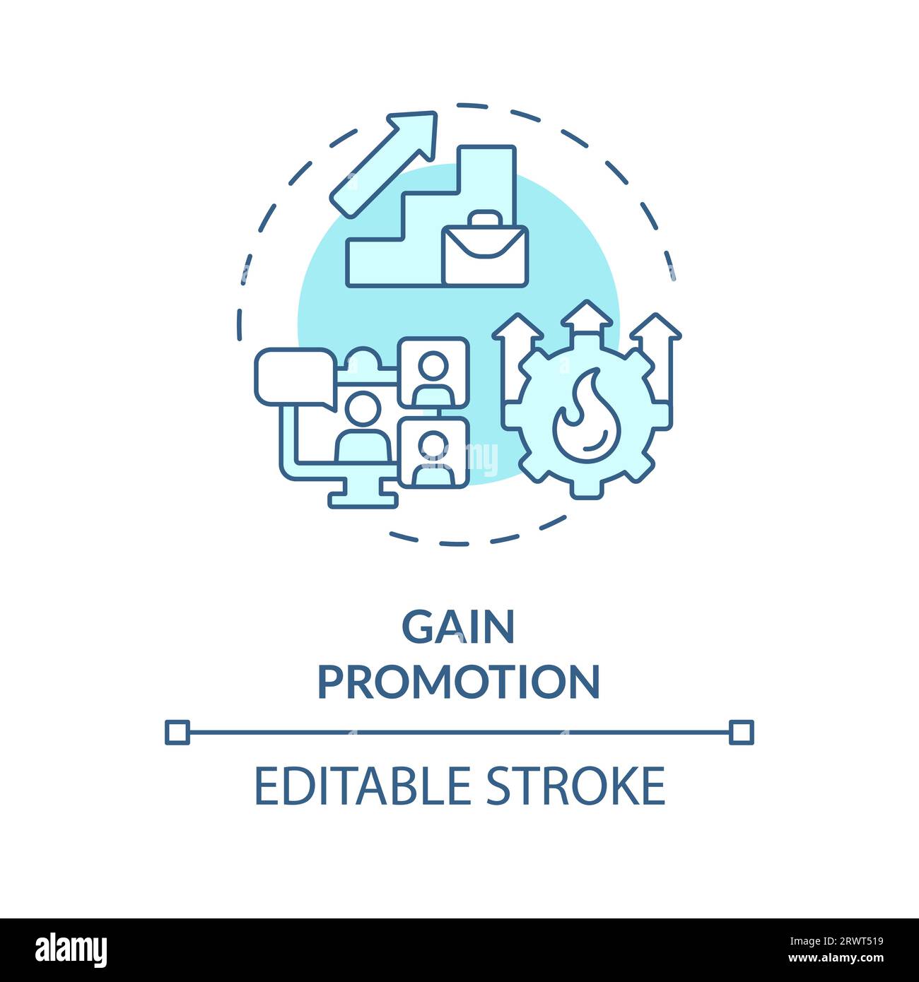 2D blue thin linear icon gain promotion concept Stock Vector Image & Art - Alamy
