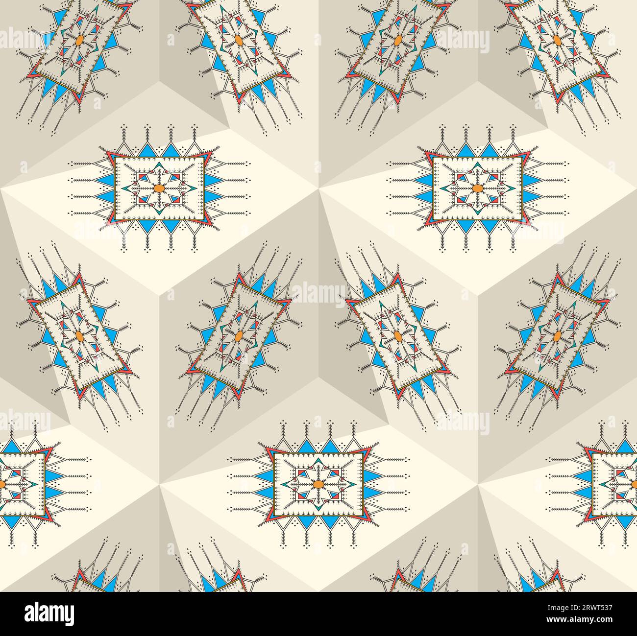 Decorative geometric repeating pattern inspired by Al-Qatt Al-Asiri ...