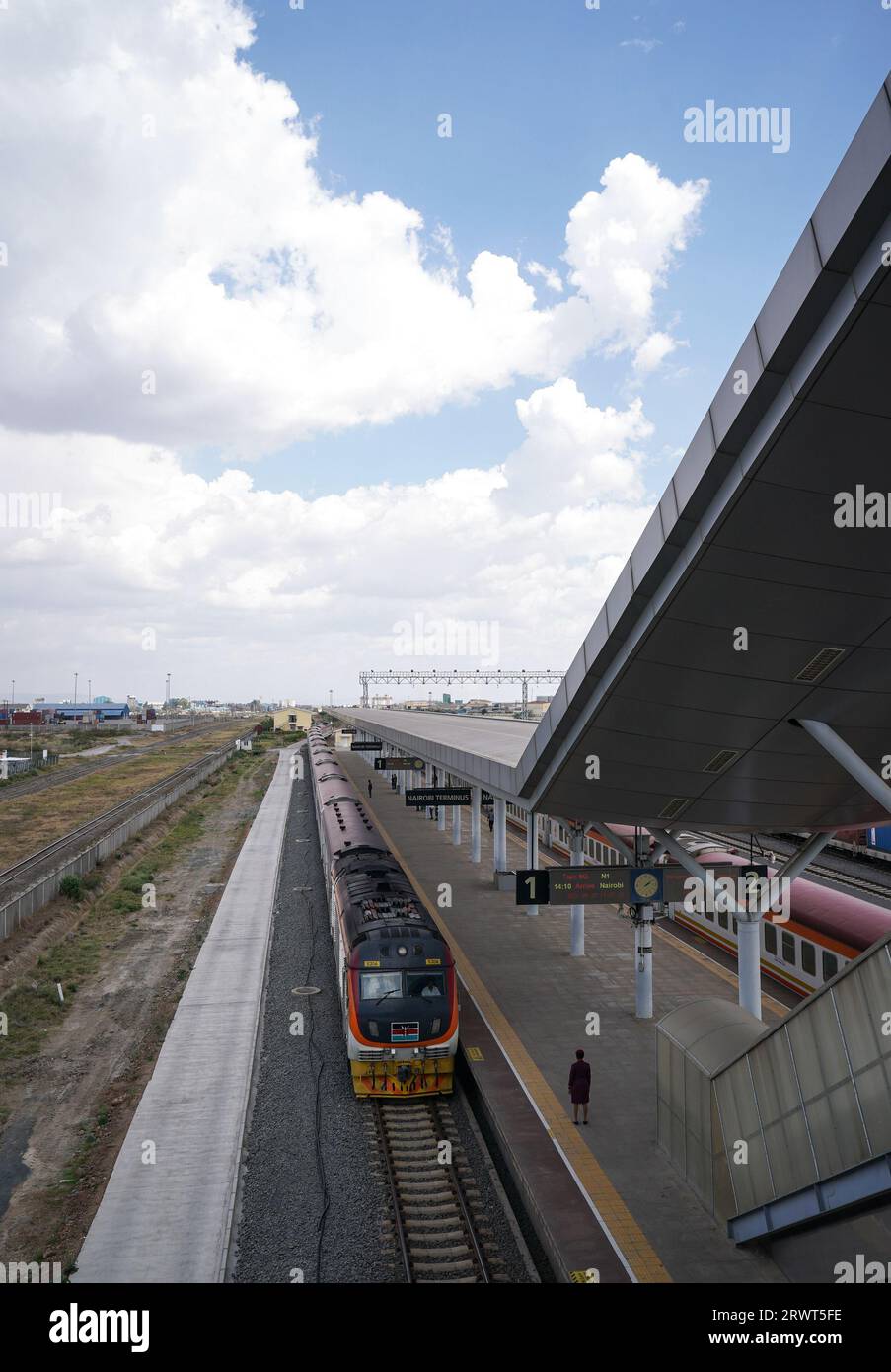 Nairobi, Kenya. 20th Sep, 2023. A train from Mombasa pulls into Nairobi ...