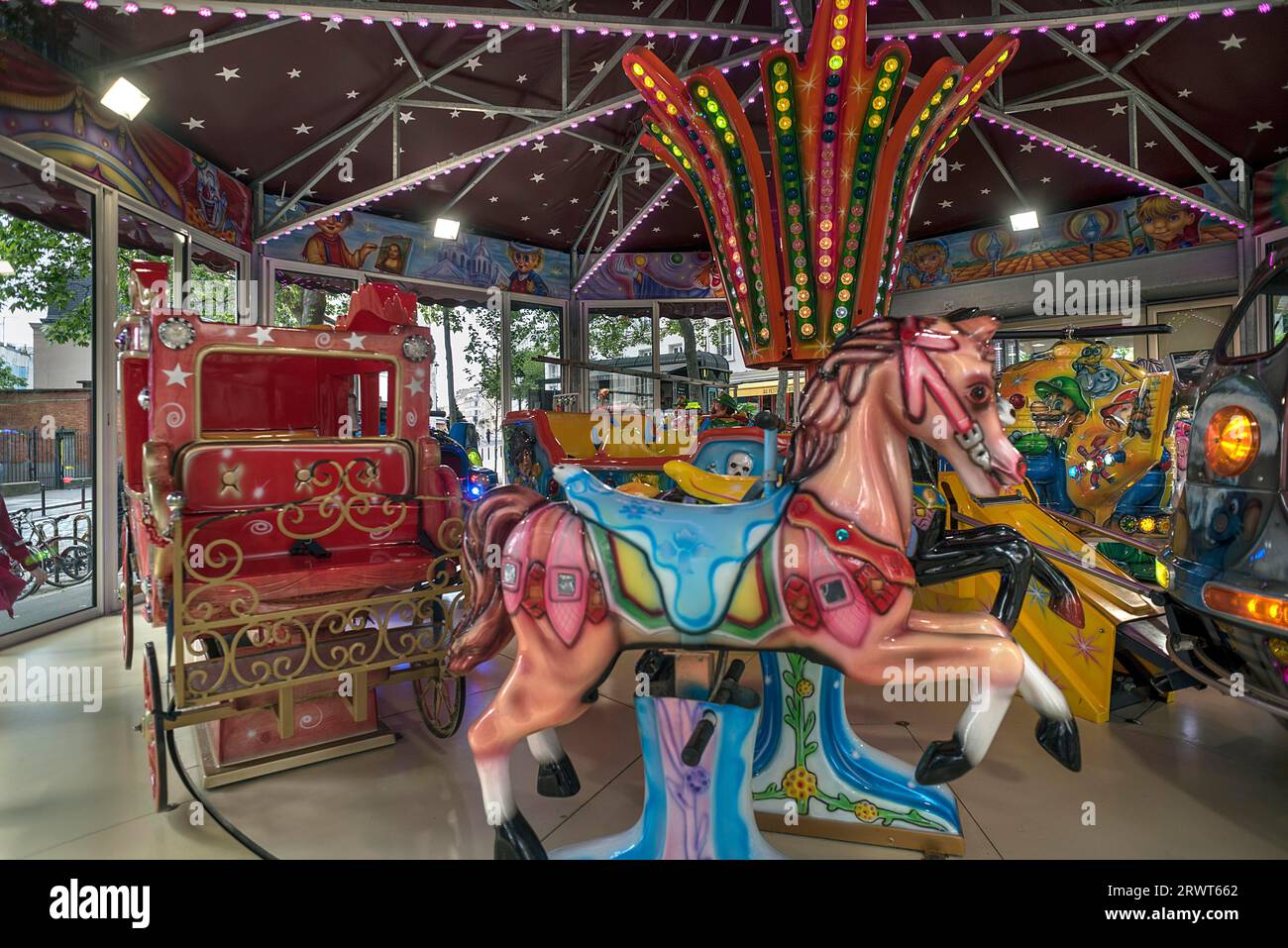 Nostalgic children's carousel, Paris, France, Europe Stock Photo - Alamy
