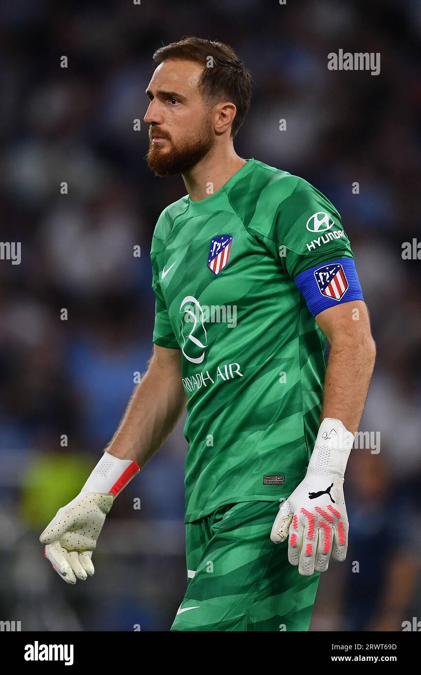 Jan Oblak of Atletico Madrid looks on during the Uefa Champions League match between SS Lazio ...