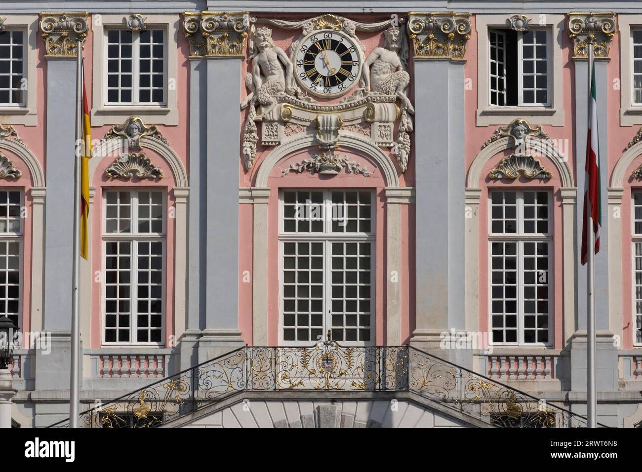 The Rococo facade of the Old Town Hall in Bonn, North Rhine-Westphalia ...