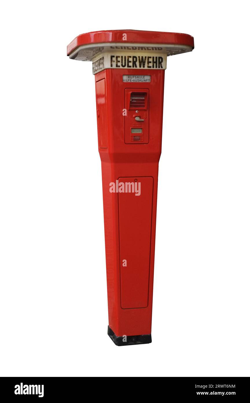 A German Fire Brigade Emergency Call Pillar Stock Photo - Alamy