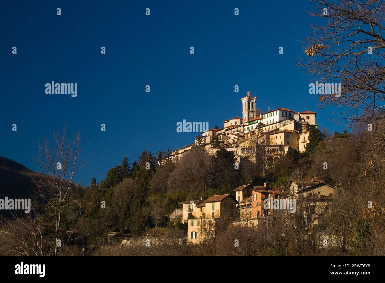 The village of Santa Maria del Monte from the Sacro Monte di Varese ...