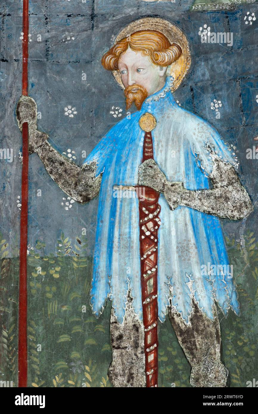 Fresco of St. George of the Maestro di Selva in the church of Santa ...