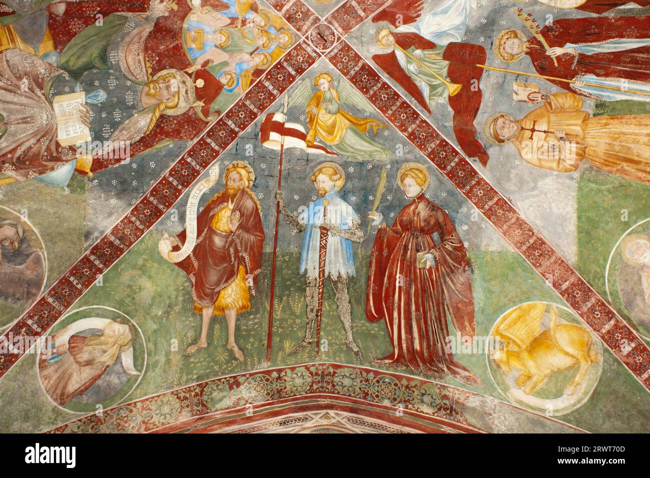 Ceiling fresco of St. George and St. John the Baptist and Margaretha ...