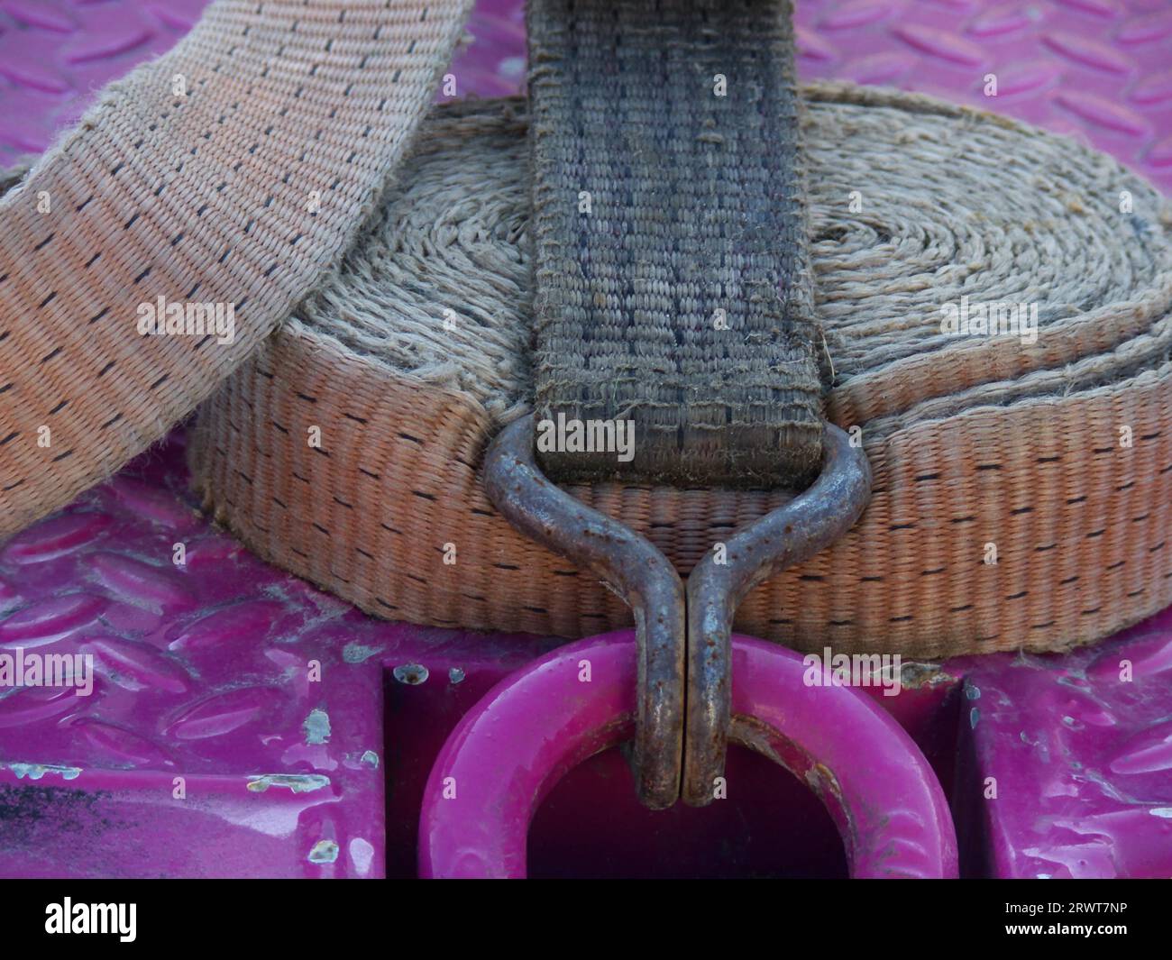 Tension straps for securing the load on trucks Stock Photo - Alamy