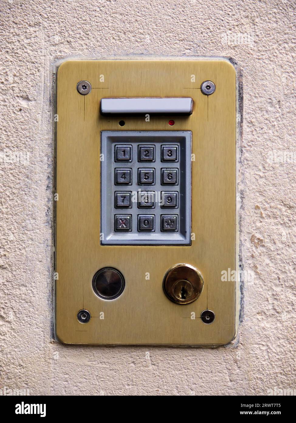 Combination lock as an entrance to a Parisian commercial building Stock ...