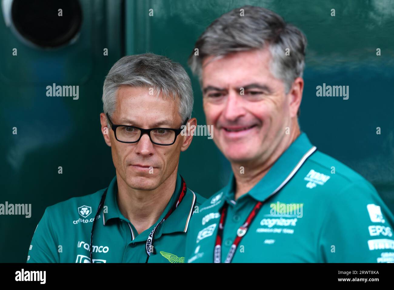 Suzuka, Japan. 21st Sep, 2023. Mike Krack (LUX) Aston Martin F1 Team, Team Principal with Andy ...