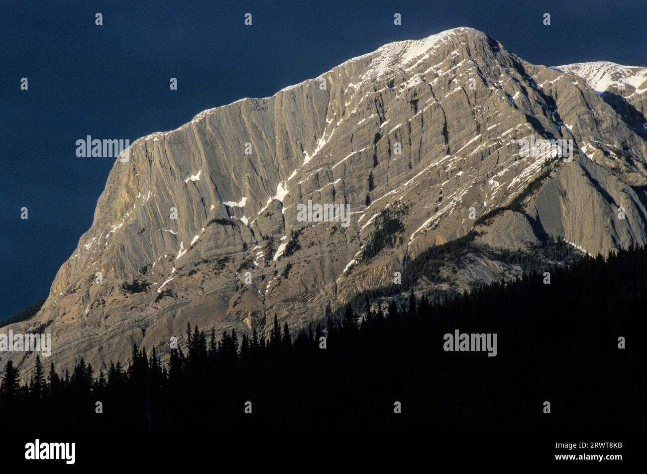 Mountain peak of the Miette Range, Jasper National Park, Canada Stock ...