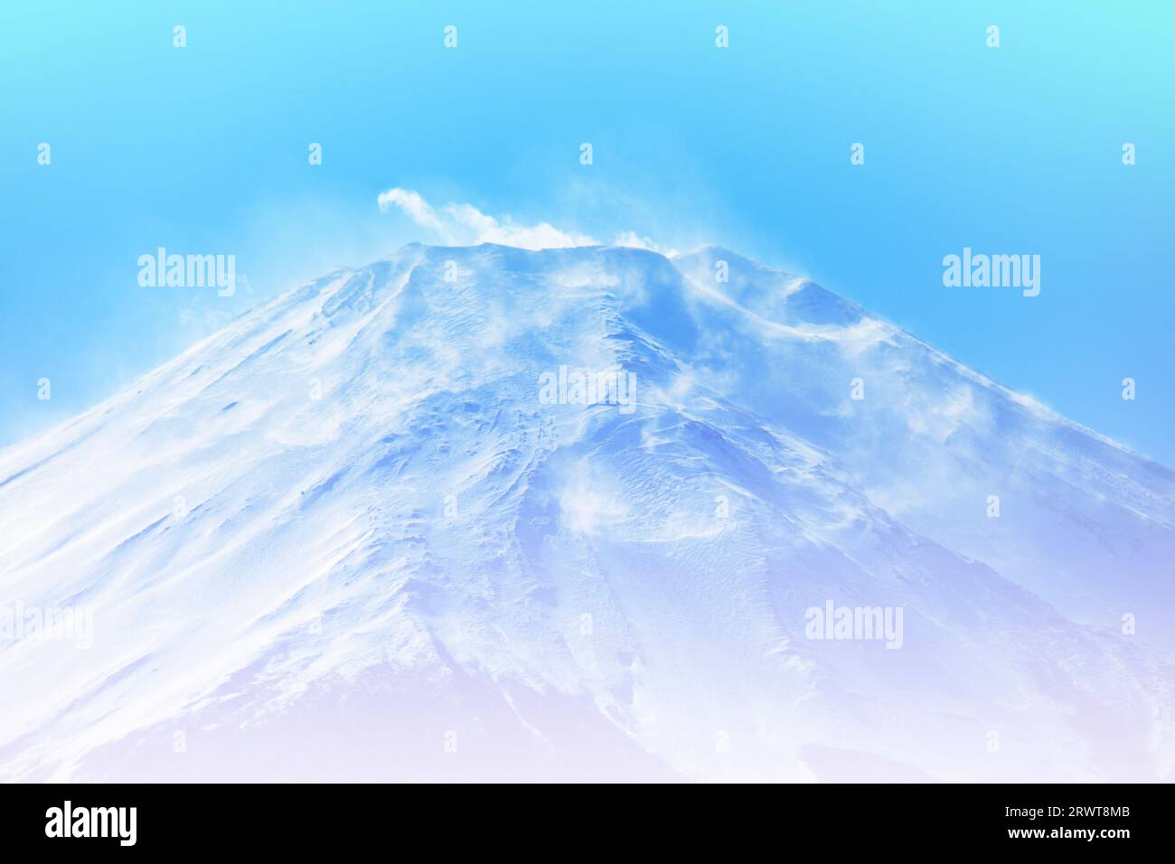 Aerial view of the snow-covered summit of Mt. Fuji Stock Photo - Alamy