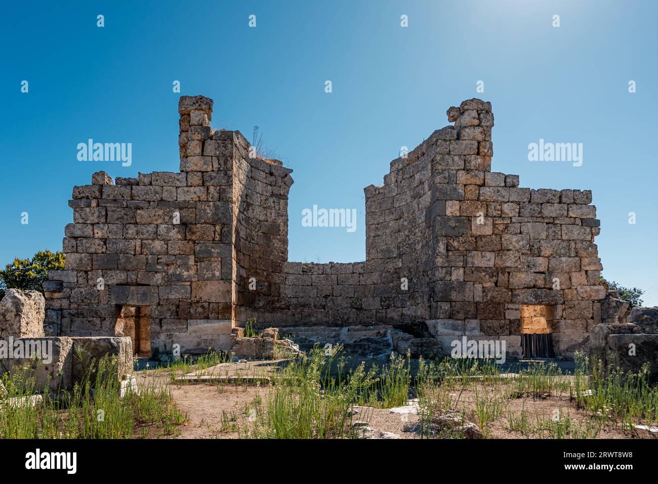 Ancient city of Perge in Antalya, Turkey. Historical ruins in the ...