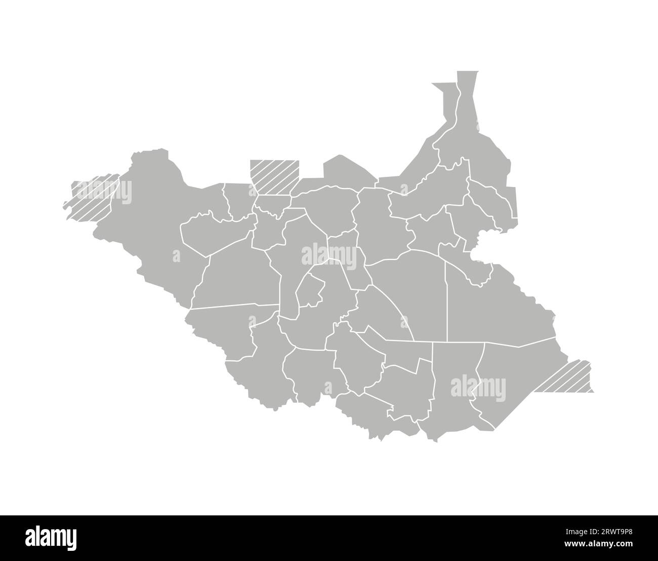 Vector isolated illustration of simplified administrative map of South ...