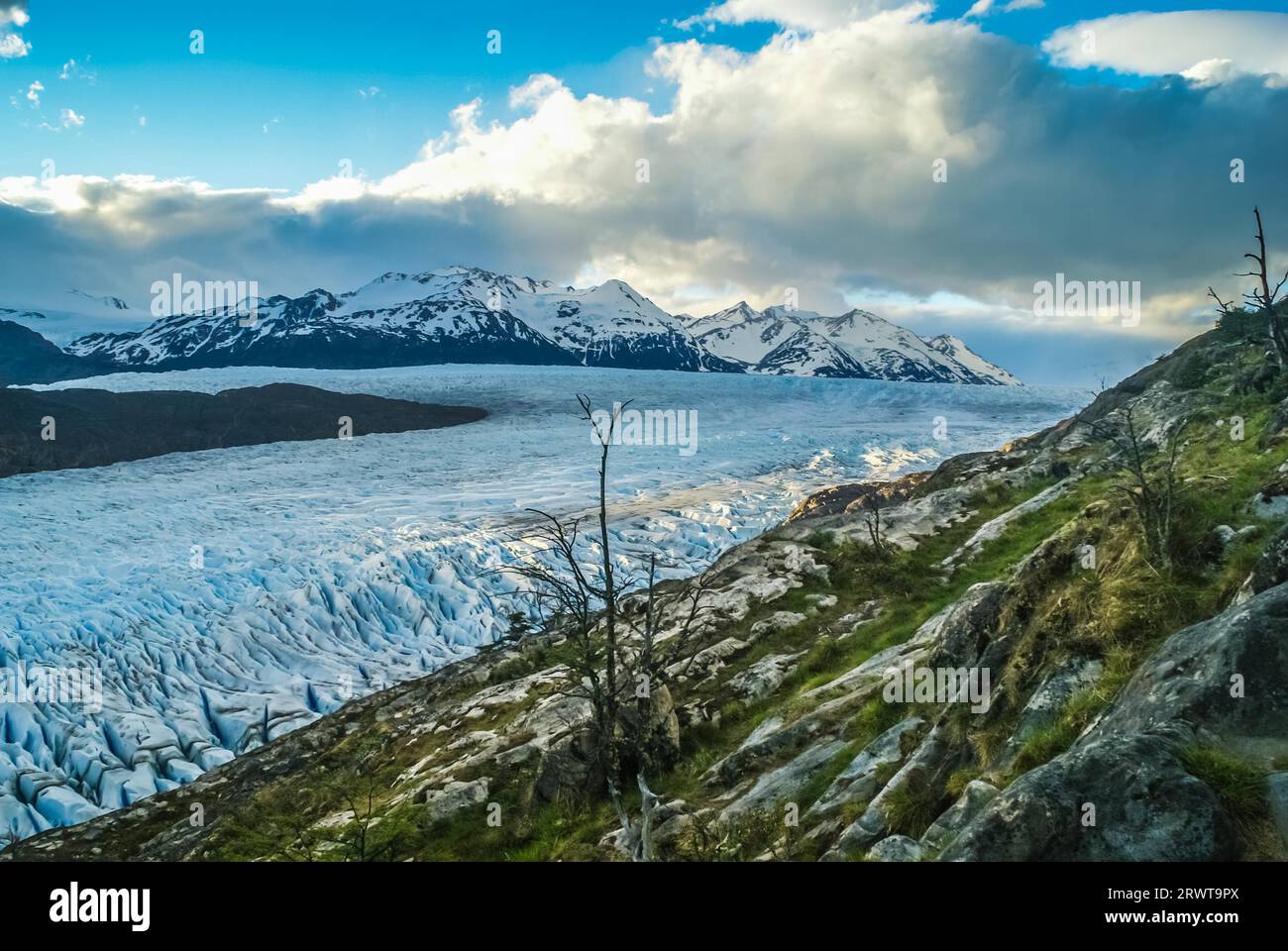 Wilderness with permanent glaciers and snow-capped mountains in ...
