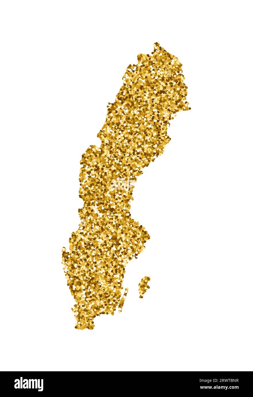 Vector isolated illustration with simplified Sweden map. Decorated by ...