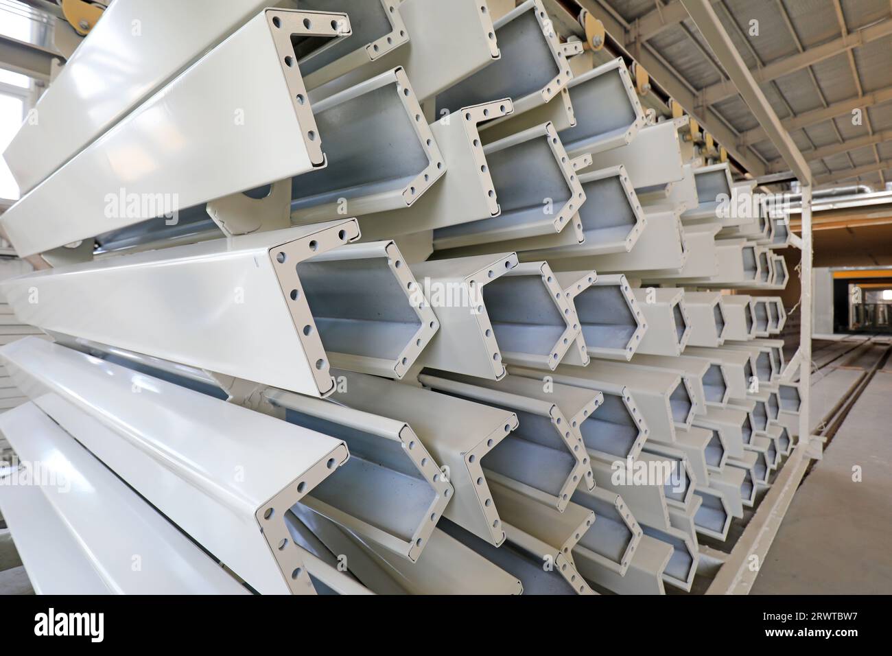 Metal parts are stacked together in a factory, North China Stock Photo ...